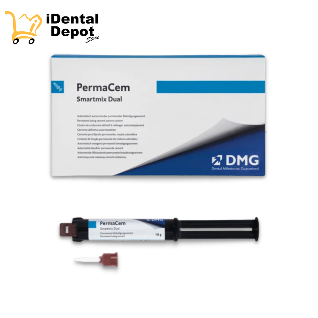 PERMACEM - CEMENTO DE POLIMERIZACION DUAL 2X10GR + 20 PUNTAS | idental